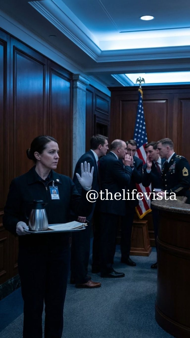 I was working undercover as a waiter at a private defense event where ...